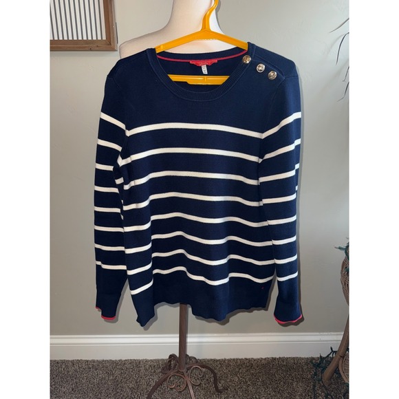 Joules | Sweaters | Joules Navy White Stripe Sailor Button Shoulder ...